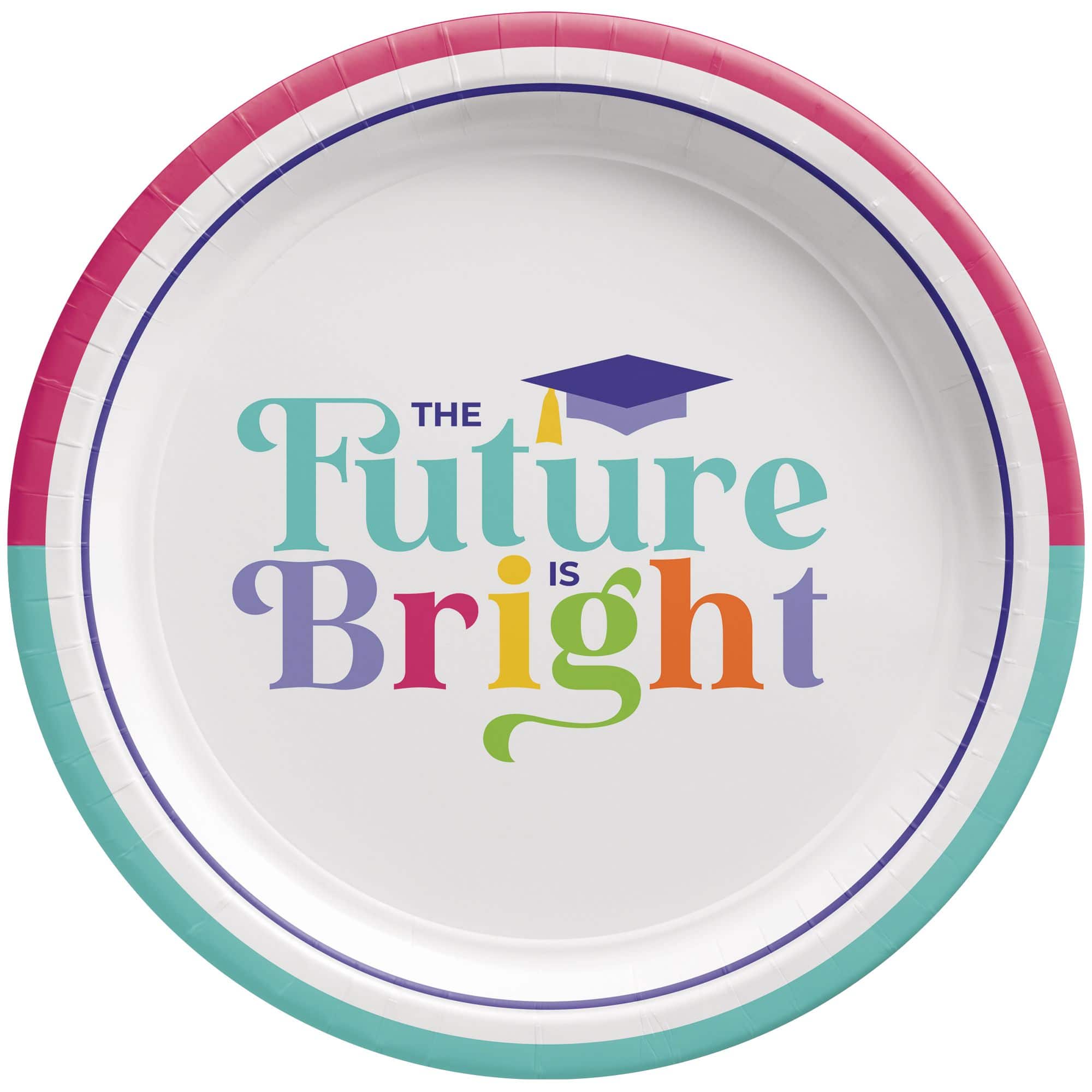 Graduation Celebration Paper Plates - "The Future is Bright" - 10", 20